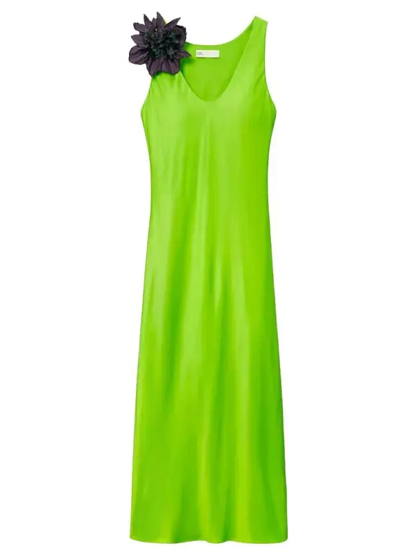 Tory Burch Satin Slip Dress - Green