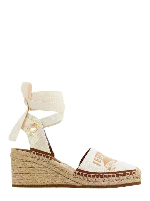 FERRAGAMO 70mm Logo-jacquard Espadrilles - Neutrals