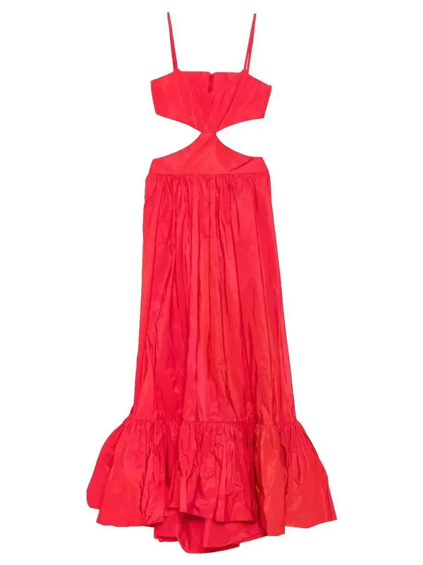 SAIID KOBEISY Taffeta Midi Dress - Red