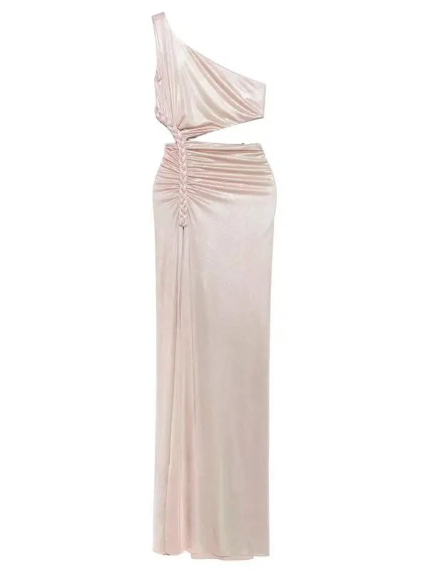 NISSA Open-back Ruched Maxi Dress - Pink