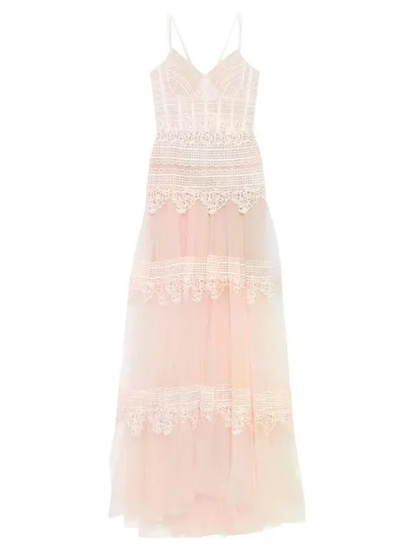 SAIID KOBEISY Lace Maxi Dress - Pink
