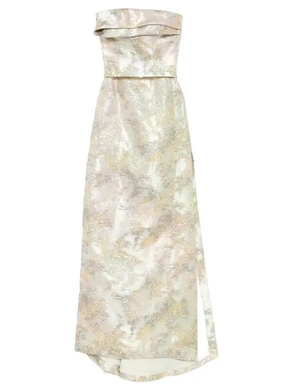 SAIID KOBEISY Brocade Long Dress - Grey
