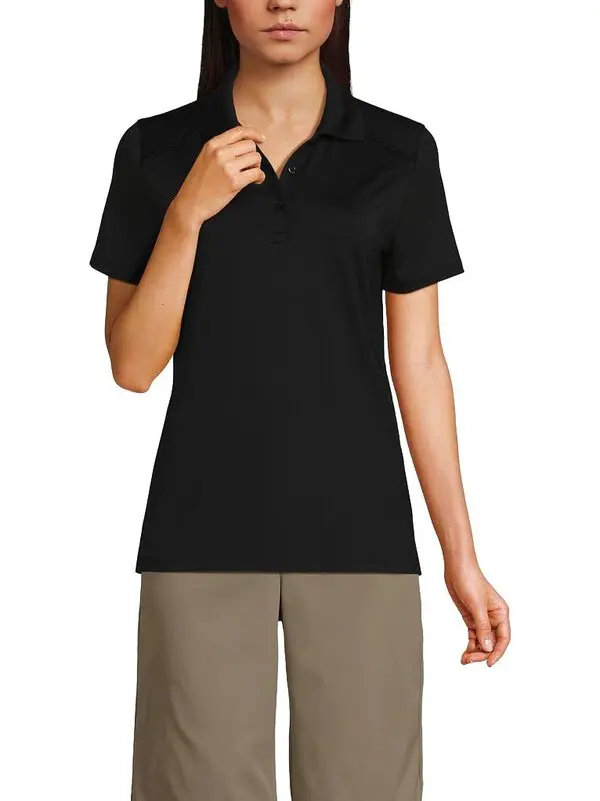 LANDS' END School Uniform Feminine Fit Rapid Dry Polo Shirt - Black