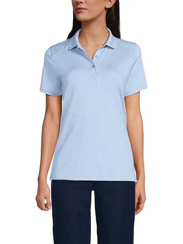 LANDS' END School Uniform Feminine Fit Rapid Dry Polo Shirt - Blue