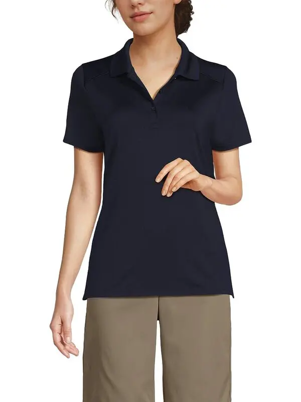 LANDS' END School Uniform Feminine Fit Rapid Dry Polo Shirt - Classic Navy