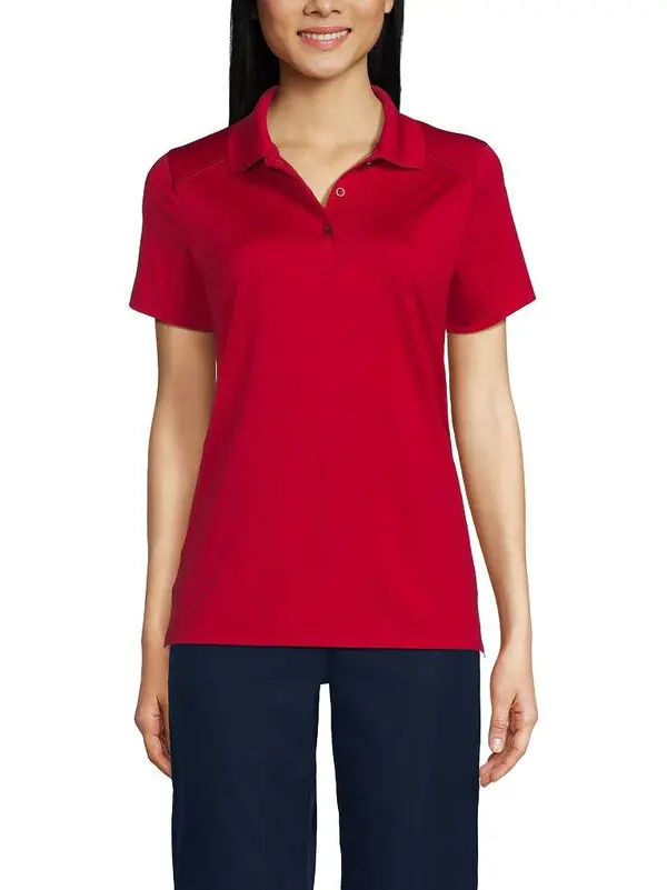 LANDS' END School Uniform Feminine Fit Rapid Dry Polo Shirt - Red