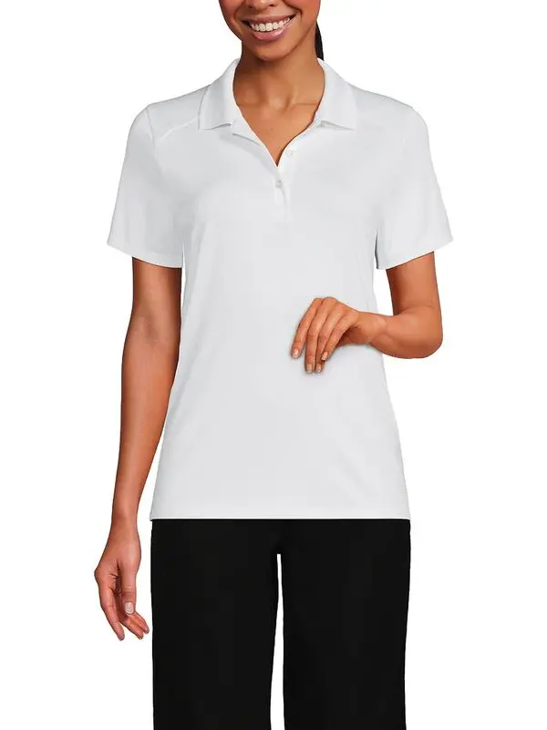 LANDS' END School Uniform Feminine Fit Rapid Dry Polo Shirt - White
