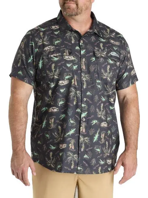 Columbia Big & Tall Pfg Uncharted Sport Shirt - Shark Everglades