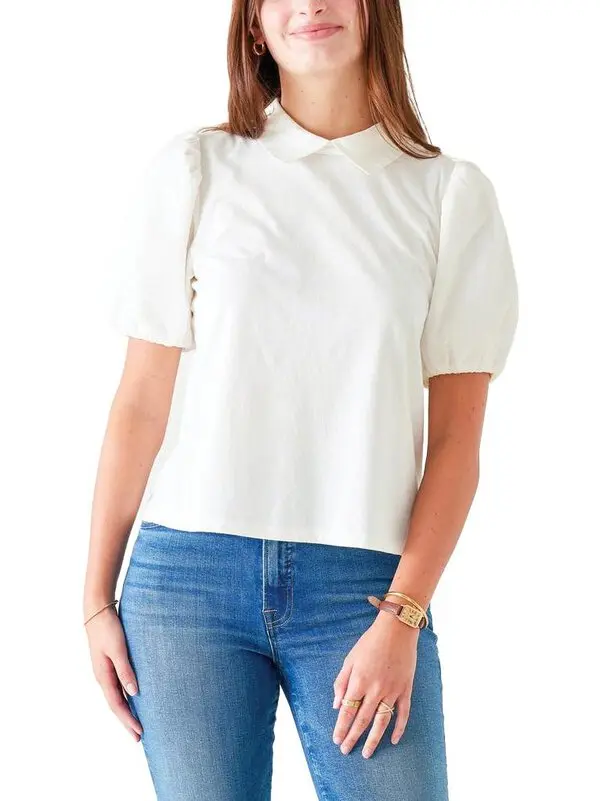 VOYAGEUR BY MERSEA Francie Collar Top - White