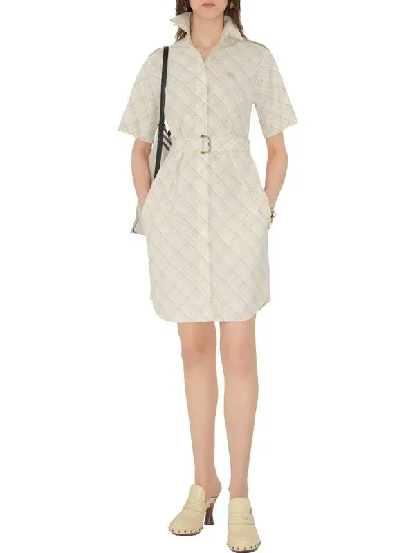Burberry Check Cotton Shirt Dress - Magnolia