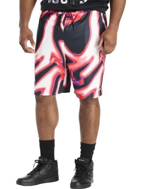 REEBOK Performance Transitional Basketball Shorts - Black Fire Multi