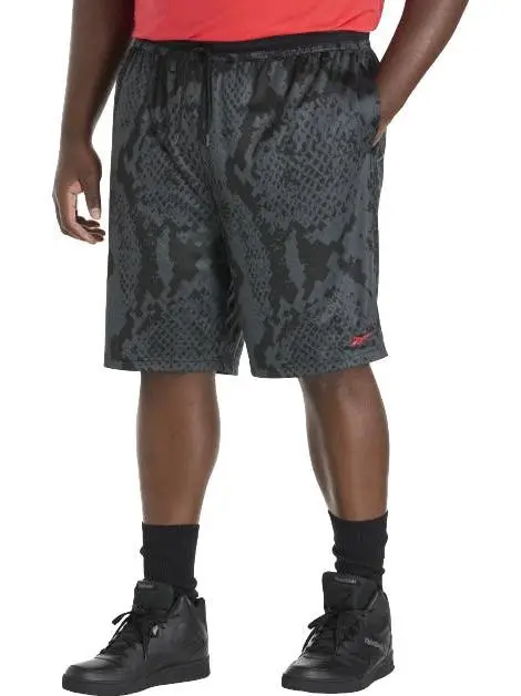 REEBOK Performance Transitional Basketball Shorts - Black Snake Multi