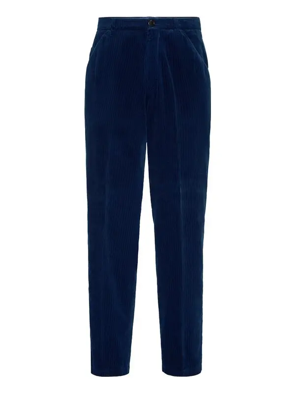 Brunello Cucinelli Corduroy Leisure Fit Trousers - Blue