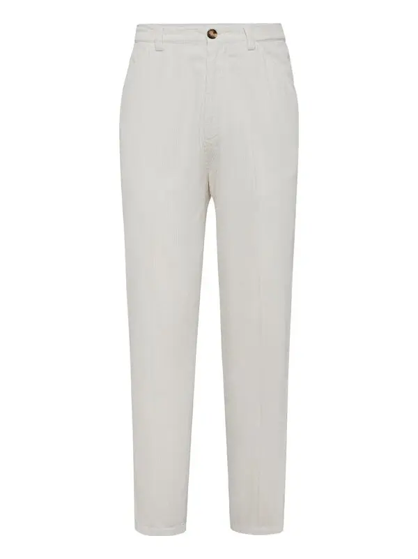 Brunello Cucinelli Corduroy Leisure Fit Trousers - Ecru