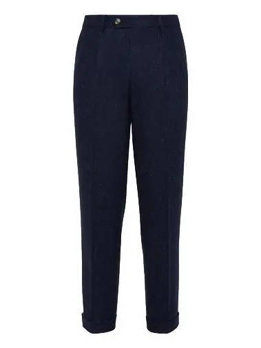 Brunello Cucinelli Sharkskin Trousers - Sapphire