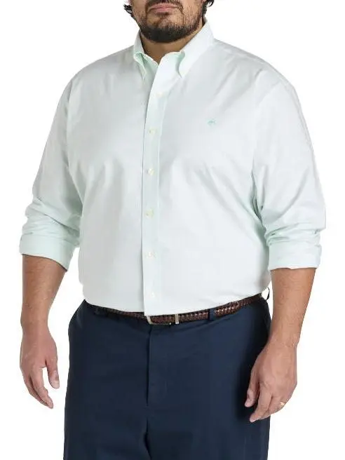 Brooks Brothers Big & Tall Non-iron Oxford Sport Shirt - Bleached Aqua