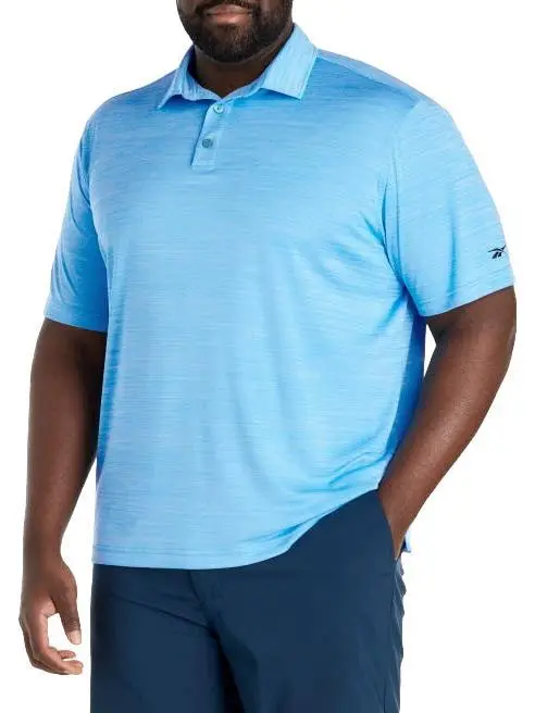 REEBOK Big & Tall Performance Heather Polo Shirt - Digital Blue