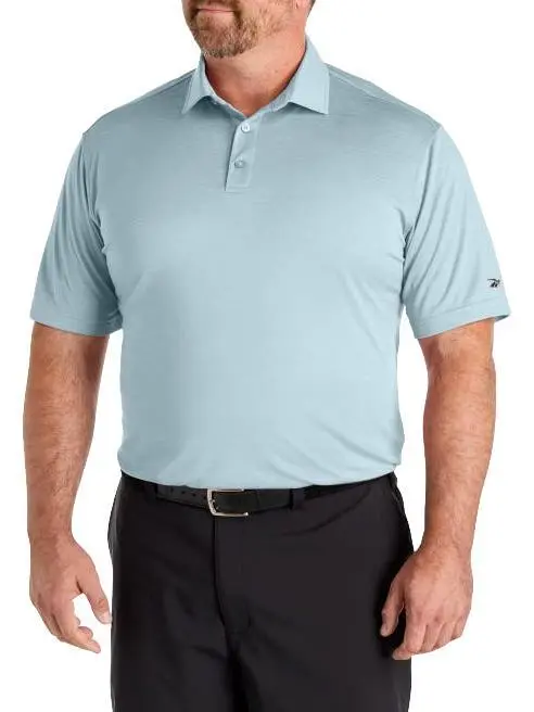 REEBOK Big & Tall Performance Heather Polo Shirt - Ice Blue