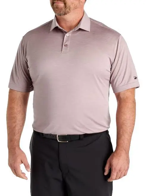 REEBOK Big & Tall Performance Heather Polo Shirt - Muted Mauve