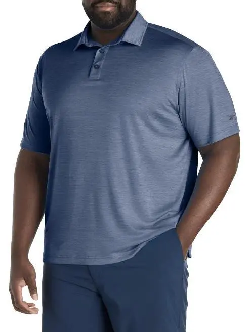 REEBOK Big & Tall Performance Heather Polo Shirt - Navy Heather