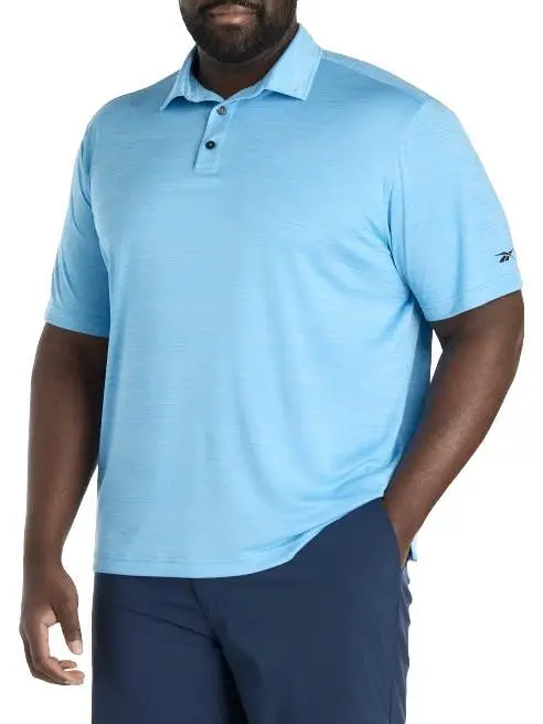 REEBOK Big & Tall Performance Heather Polo Shirt - Semi Future Cyan
