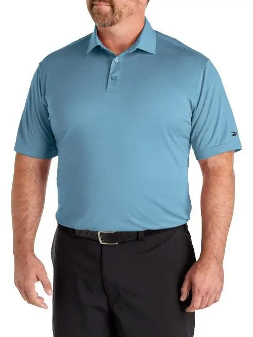 REEBOK Big & Tall Performance Heather Polo Shirt - Warped Blue