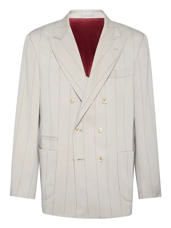 Brunello Cucinelli Twill Blazer - Ivory