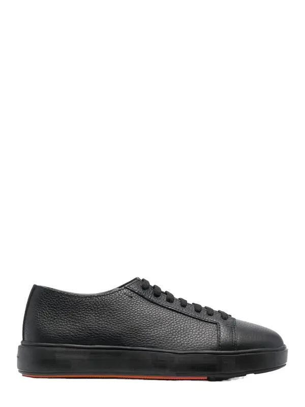Santoni Leather Low-top Sneakers - Black