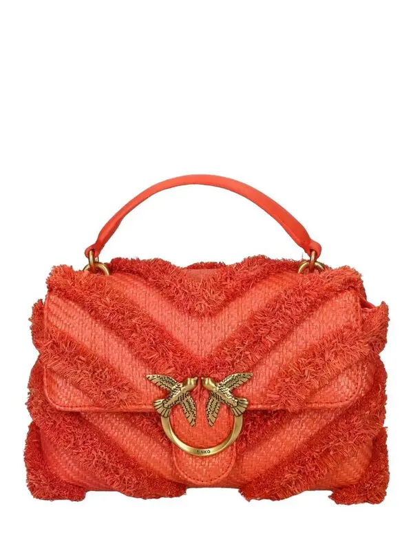 Pinko Fringed Chevron Shoulder Bag - Red