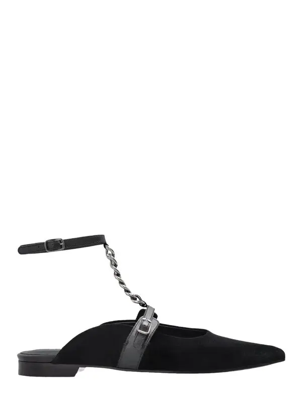 Munthe Chain-embellished Flat Mules - Black