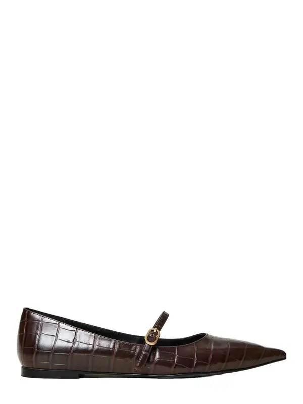 TWINSET Crocodile-effect Ballet Flats - Brown