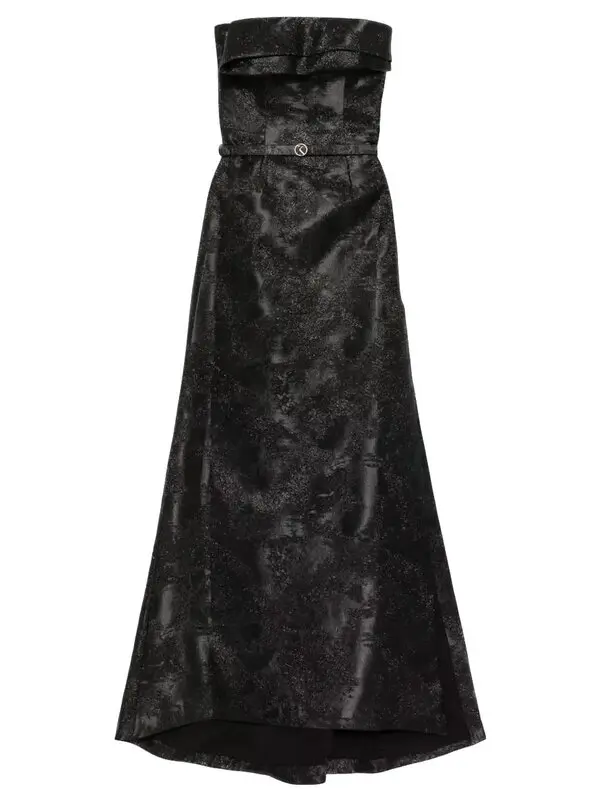 SAIID KOBEISY Brocade Long Dress - Black
