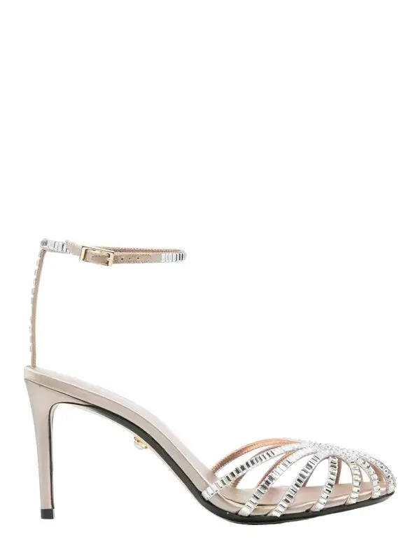 ALEVI MILANO Crystal-embellished Caged Sandals - Neutrals