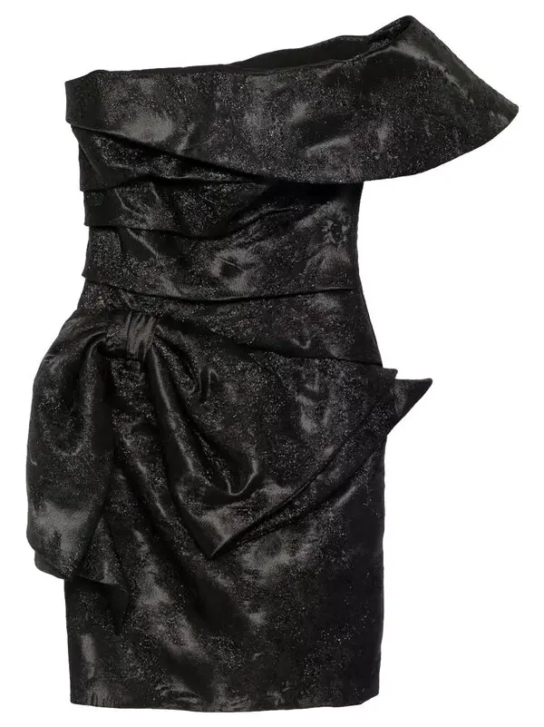 SAIID KOBEISY Brocade Mini Dress - Black