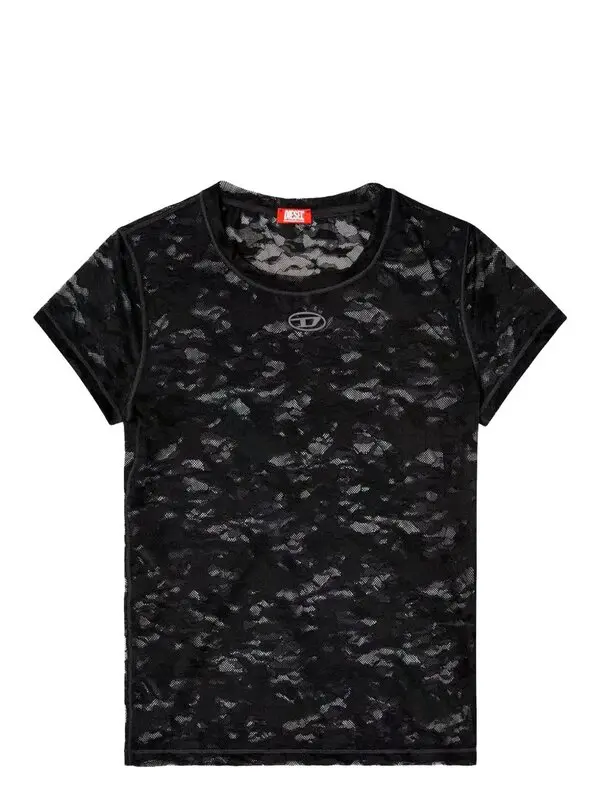 DIESEL® Lace-embroidered T-shirt - Black