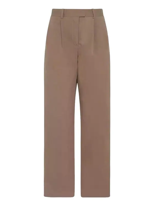 THE ROW Alfidis Wide-leg Trousers - Brown