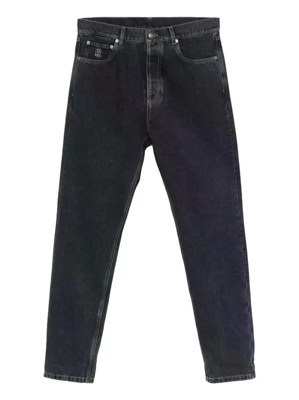 Brunello Cucinelli Logo-embroidered Jeans - Blue