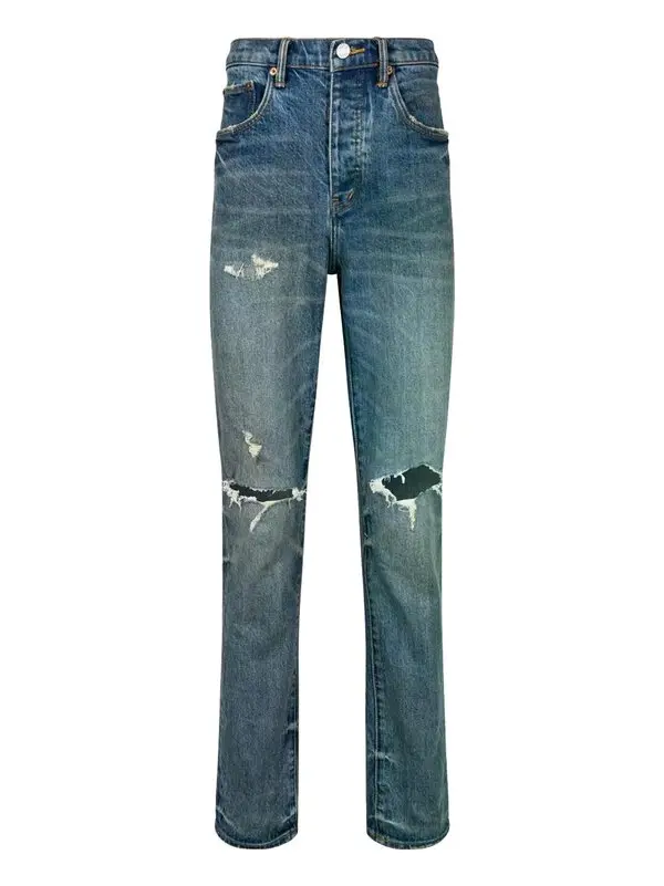 PURPLE BRAND Vintage Aged Blowout Jeans - Blue