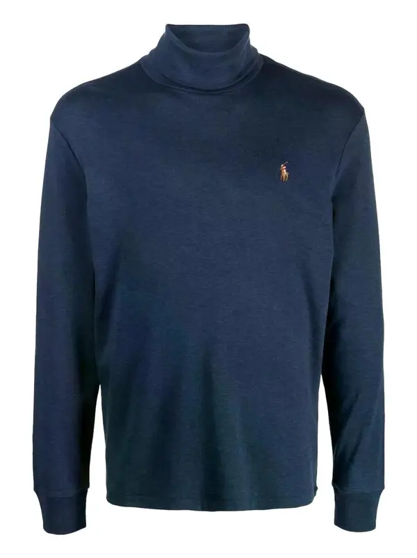 Polo Ralph Lauren Logo-embroidered Roll-neck Jumper - Blue