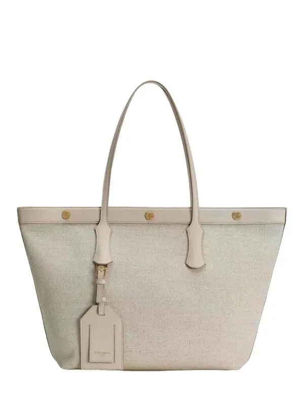 Dolce & Gabbana Atene Canvas Shoulder Bag - Neutrals
