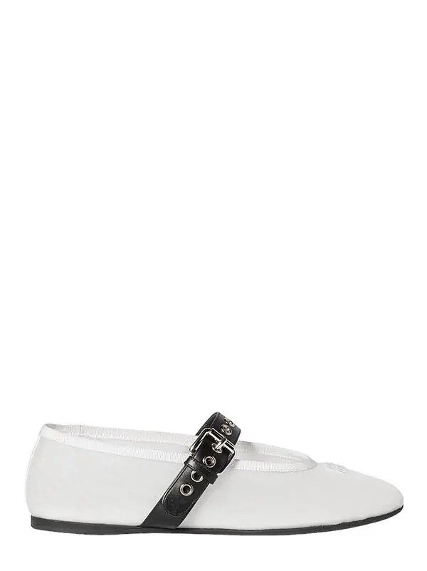 Miu Miu Mary Jane Flats - Bianco