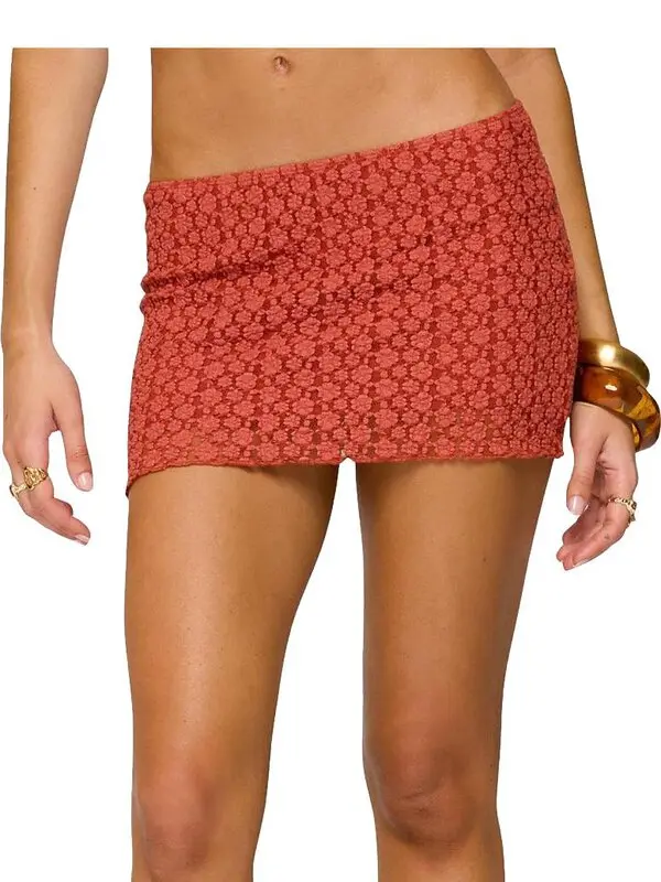 EDIKTED Josephina Textured Floral Mini Skirt - Hamra