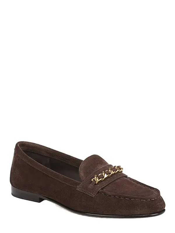 Veronica Beard Penny Chain Loafer Flats - Espresso