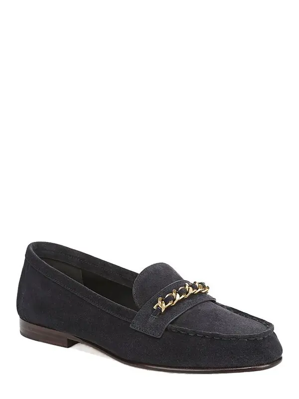 Veronica Beard Penny Chain Loafer Flats - Navy