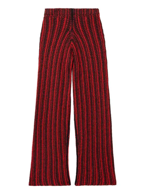 THE ELDER STATESMAN Nora Lite Open-knit Cotton Wide-leg Pants - Red