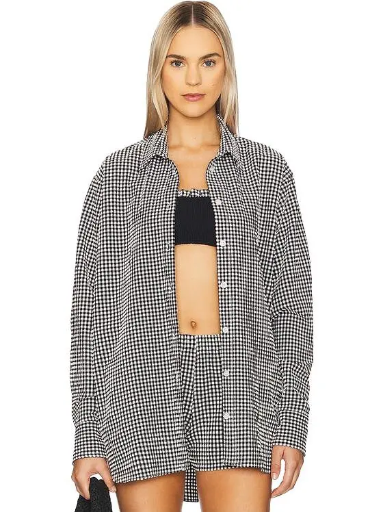 Hunza G Oversized Shirt - Black Gingham