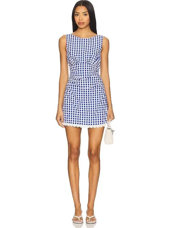 Majorelle Peggy Mini Dress - Blue & White Check