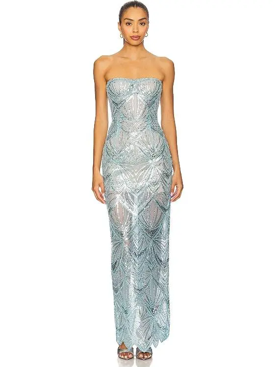 BRONX AND BRONCO Giselle Maxi Dress - Powder Blue