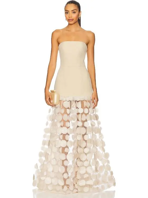 BRONX AND BRONCO Harper Strapless Gown - Cream