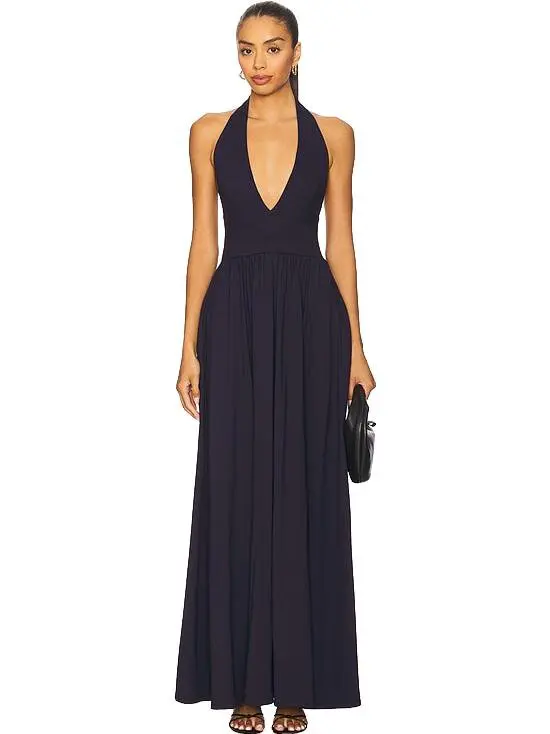 Susana Monaco Halter Gathered Dress - Midnight